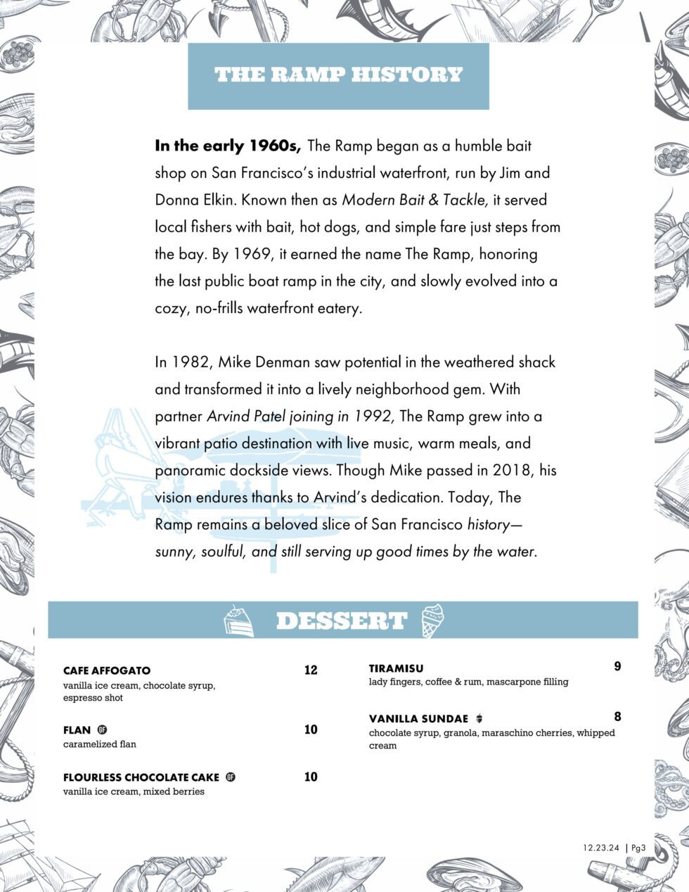 Menu - The Ramp Restaurant